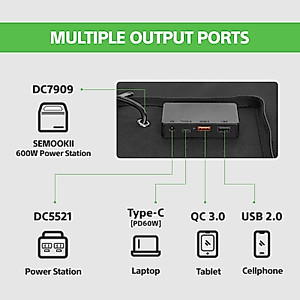 Semookii 100W Portable Solar Panel, Foldable Solar Charger with Kickstand, DC, Type C, QC 3.0, USB Ports for Phones Outdoor Camping, Compatible with Jackery Explorer 160/240/500 Power Station