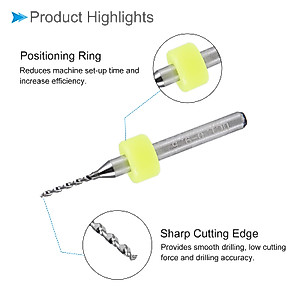 CoCud Micro PCB Drill Bits, 1/8" Shank 1mm Cutting Edge, Tungsten Carbide Print Circuit Board Drill Bit - (Applications: for CNC Drilling Engraving Machine), 10-Pieces