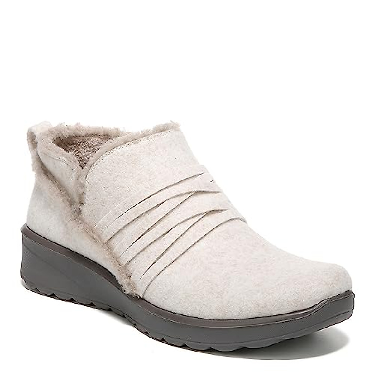 BZees Women's Glide Slip-On Ankle Boot Sneaker, Eggnog Flannel, 10