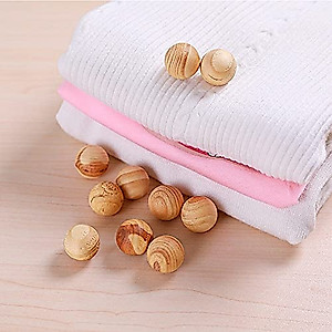 Natural and Co. 30pcs Cedar Blocks for Clothes Storage Natural Aromatic Cedar Balls Closet Freshener Clothes Protection Mustiness Prevention with Satin Bag, Small