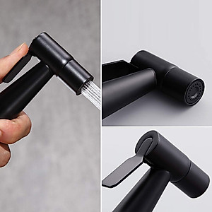 BULUXE Black Pot Filler Kitchen Sink Faucet with Sprayer, Modern Single Handle Retractable Wall-Mount Pot Filler Faucet with Swing arm in Matte Black Solid Brass