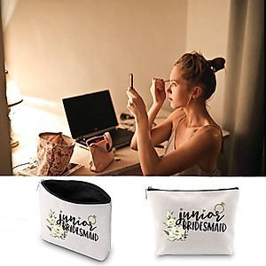 Junior Bridesmaid Gift Junior Bridesmaid Makeup Bag Cosmetic Bag Bridal Party Gifts (Junior Bridesmaid Bag)