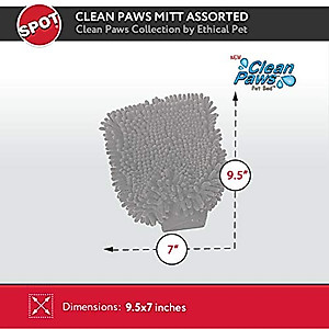Clean Paws - Chenille Microfiber Dog Towel Mit - 9.5X7 Inches/Attractive, Durable, Super Absorbent, Washable. by Ethical Pets