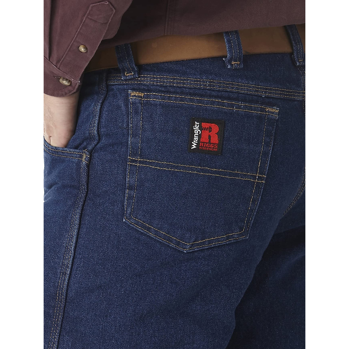 Wrangler Riggs Workwear mens Lined Relaxed Fit Jean Work Utility Pants, Antique Indigo, 38W x 32L US