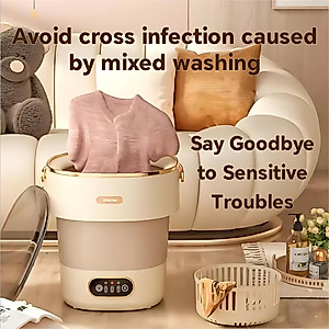 Husono Baby Washing Machine, 13L Foldable Mini Washer and Dryer, Baby Washer, Light Luxury Small Washing Machine made of Upgraded Materials for Underwear, Baby Clothes, Small Delicates (Grey)