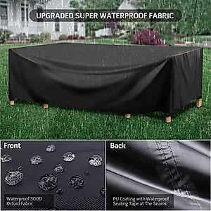 Outdoor Furniture Cover 55x28x30in/140x70x75cm /LxWxH Patio Table Cover Outdoor Furniture Heavy Duty Patio Furniture Cover/Outdoor Table Covers Weatherproof Garden Table Chair Cover Outside