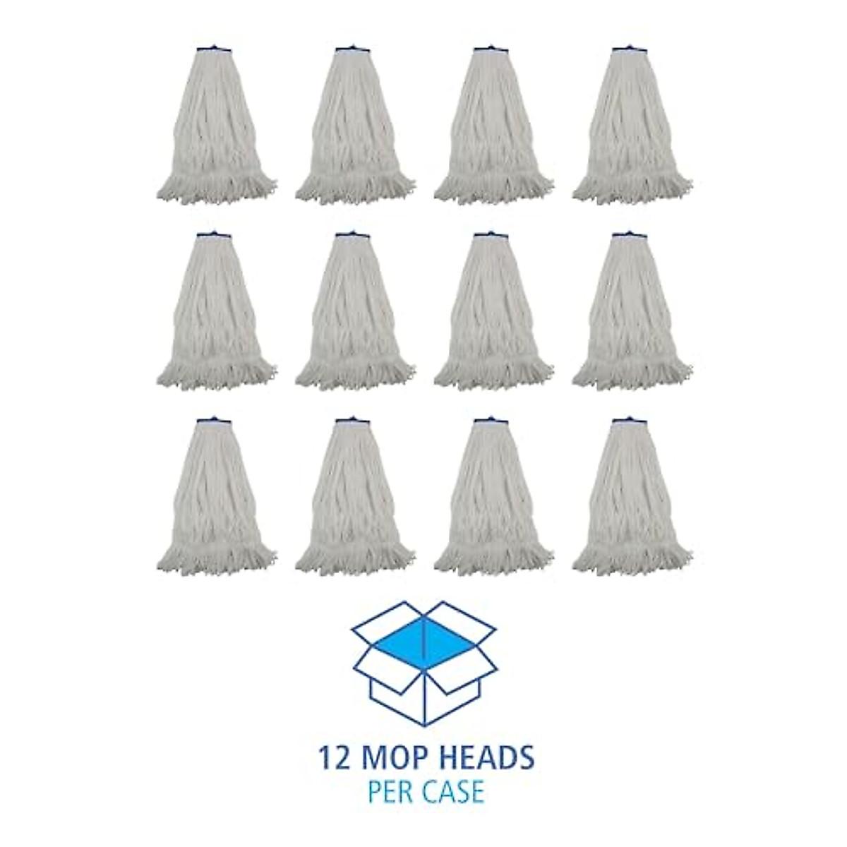 Boardwalk BWK824R 24 oz. Lie-Flat Rayon Fiber Mop Head - White (12/Carton)