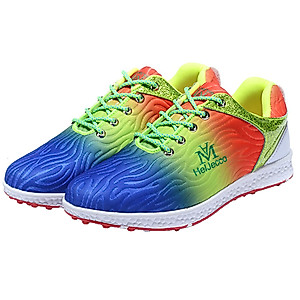 Woman's Golf Shoes Lace Waterproof Sports Leisure Golf Shoes,C,8.5