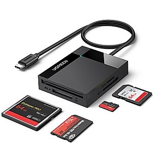 UGREEN USB C SD Card Reader 4-in-1 Memory Card Adapter External SD Micro SD MS CF Compact Flash Camera Card Reader Compatible with iPhone 15, Trail Camera, Game Camera, MacBook, iPad