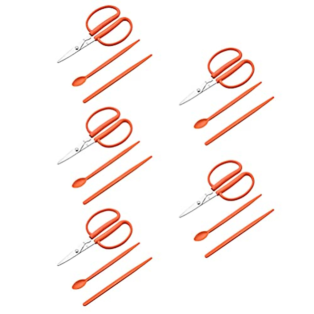 HEMOTON 5Pcs Set eat crab set lobster tools oyster shucking tools leg kit lobster crackers opener shrimp cleaning tool seafood spoon crab leg opener biscuit Stainless steel Sheller