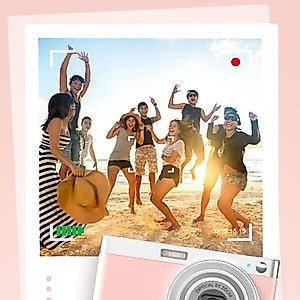 4K Digital Camera, Full HD 50MP 16X Digital Zoom Compact Point and Shoot Camera, Lightweight Small Vlogging Video Camera with Built in Flash & Filters, for Beginners Kids Teens