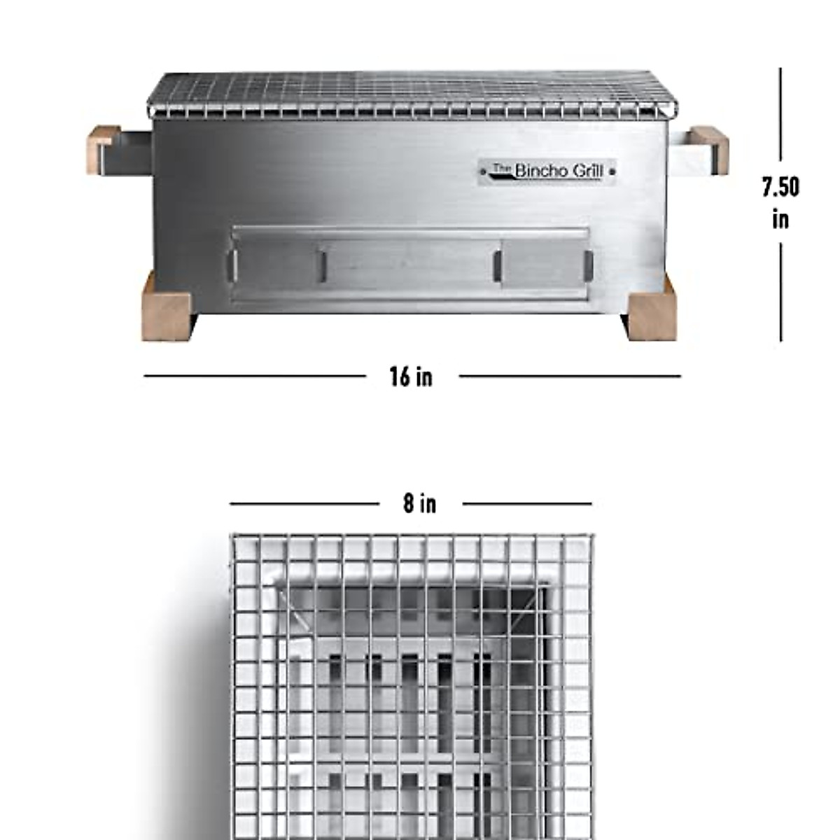 The Bincho Grill MG-168 Yakitori Tabletop Charcoal Griller-Mini Japanese Style Hibachi