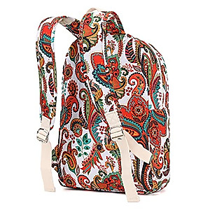 Canvaslove Paisley Waterproof laptop backpack with Massage Cushion Straps and USB charging port for laptop up to 15 inch Men Women Student Outdoor Travel Backpack