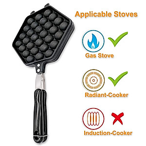 AeKeatDa Egg Waffle Maker Cake Maker with Silicone Brush for Home, kitchen, DIY,Bakeware and etc,DIY Bubble Waffle Maker,Non-Stick