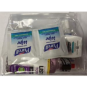 12 pcs Travel Essential Oral Care Kit, TSA Approved Content in Clear Waterproof Bag - Adult