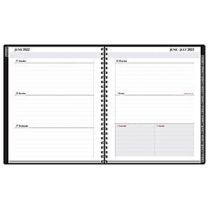 Office Depot® Brand Weekly/Monthly Academic Planner, Horizontal Format, 8" x 11", 30% Recycled, Black, July 2022 to Augu