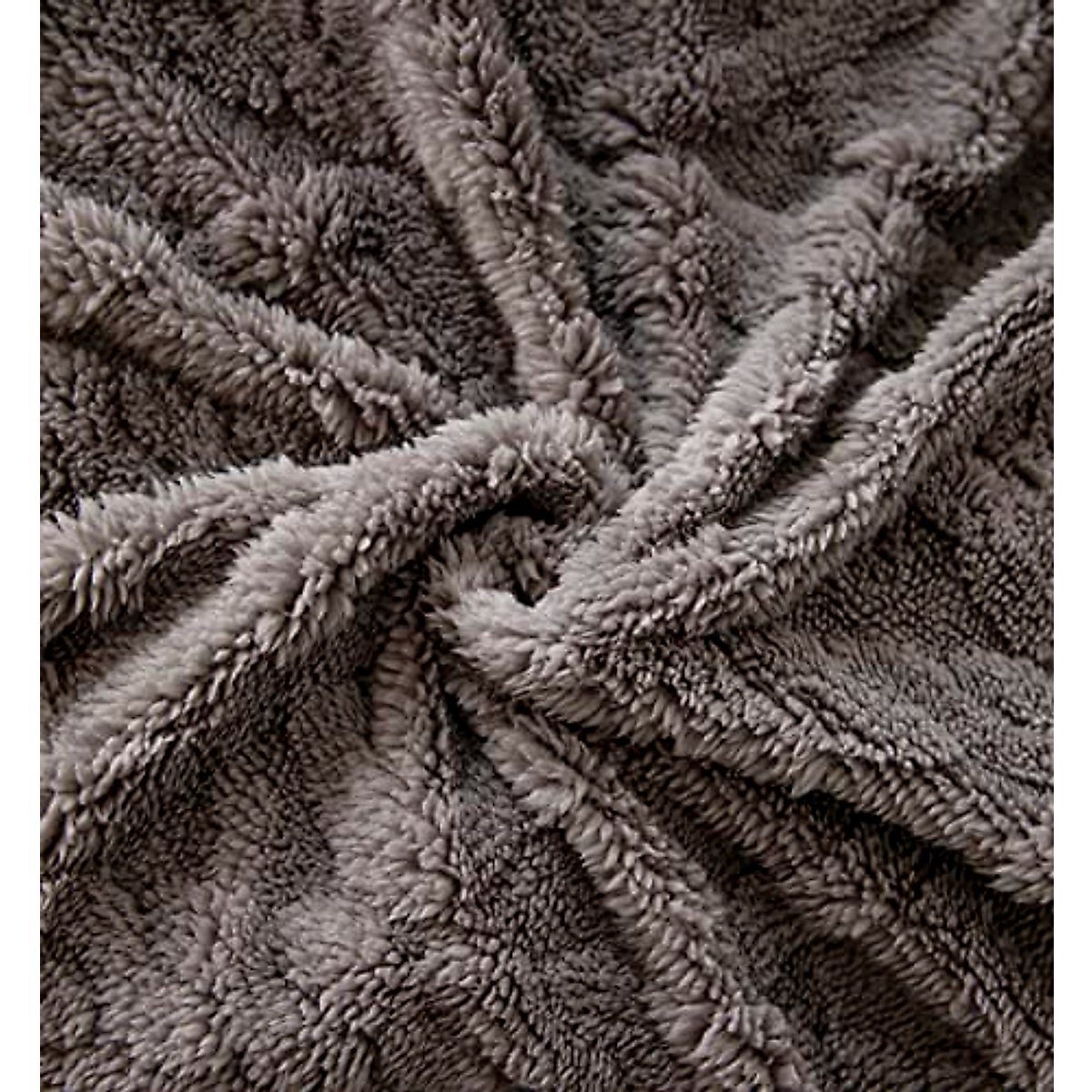 Thick Sherpa Throw Blanket Fleece Plush Blanket for Couch Sofa Boho Pattern Soft Warm Blanket for Winter,Gray,60“x80