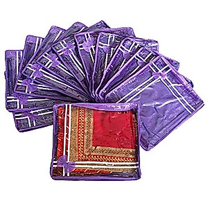 Purple Premium Single Saree Cover 12 Pcs Combo