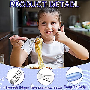 BHUIJNY 12Pcs Toddler Forks,Stainless Steel Toddler Utensils Baby Forks,Kids Forks Children's Cutlery for Self Feeding,BPA Free Kids Metal Forks with Round Handle for Boys Girls Dining,Dishwasher Safe