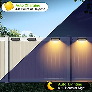 WdtPro Solar Deck Lights, 6 Pack Solar Fence Lights Outdoor Waterproof Warm White/Color Changing Solar Step Lights for Garden, Stairs, Wall, Deck, Fence, Pool, Front Door