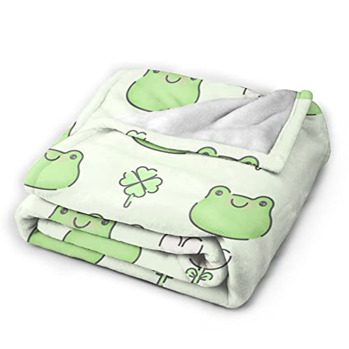 Pubnico Cute Green Frogs Blanket , Flannel Blanket Fluffy Cozy Fuzzy Throws Non-Shedding for Nap Bed Sofa Couch Home Decor, Adults Kids Teens Frog Gifts
