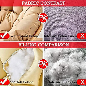 ADDALLAN Papasan Chair Cushion Only,Indoor/Outdoor/Garden Papasan Round Cushion Water Resistant Cushion Poly Rattan Armchair Hanging Chair Pillow Soft/Comfortable papasan Chair Cushion (C,28x28in)