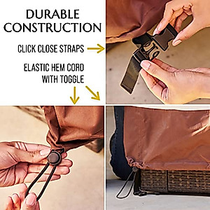 Signature Living Patio Furniture Cover, Waterproof Sofa and Love Seat Cover, Heavy Duty, UV-Coated Polyester, Outdoor Furniture Covers for All-Weather Protection Outdoor Seating - Extra Large, 106 inch