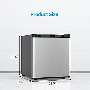 Upright Freezer Compact, Single Door, Reversible Stainless Steel Door, Adjustable Removable (Silver, 1.1 Cu. Ft.) sliver (1022003800)