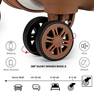 KONO 2 Piece Luggage Sets Lightweight, 20" Carry on Luggage and 12" Mini Cosmetic Cases Hardshell Suitcase Sets, Durable Hardside Suitcase with Spinner Wheels TSA Lock Cream White