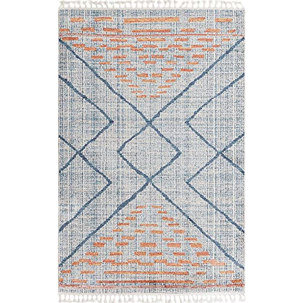 Unique Loom Aramis Collection Area Rug - Kavi (6' 1" x 9' Rectangle, Blue/ Ivory)