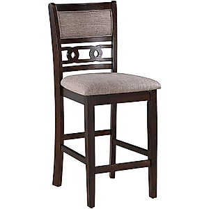 New Classic Furniture Gia 5-Piece Dining Table with Four Chairs, 42" Counter Set, Cherry