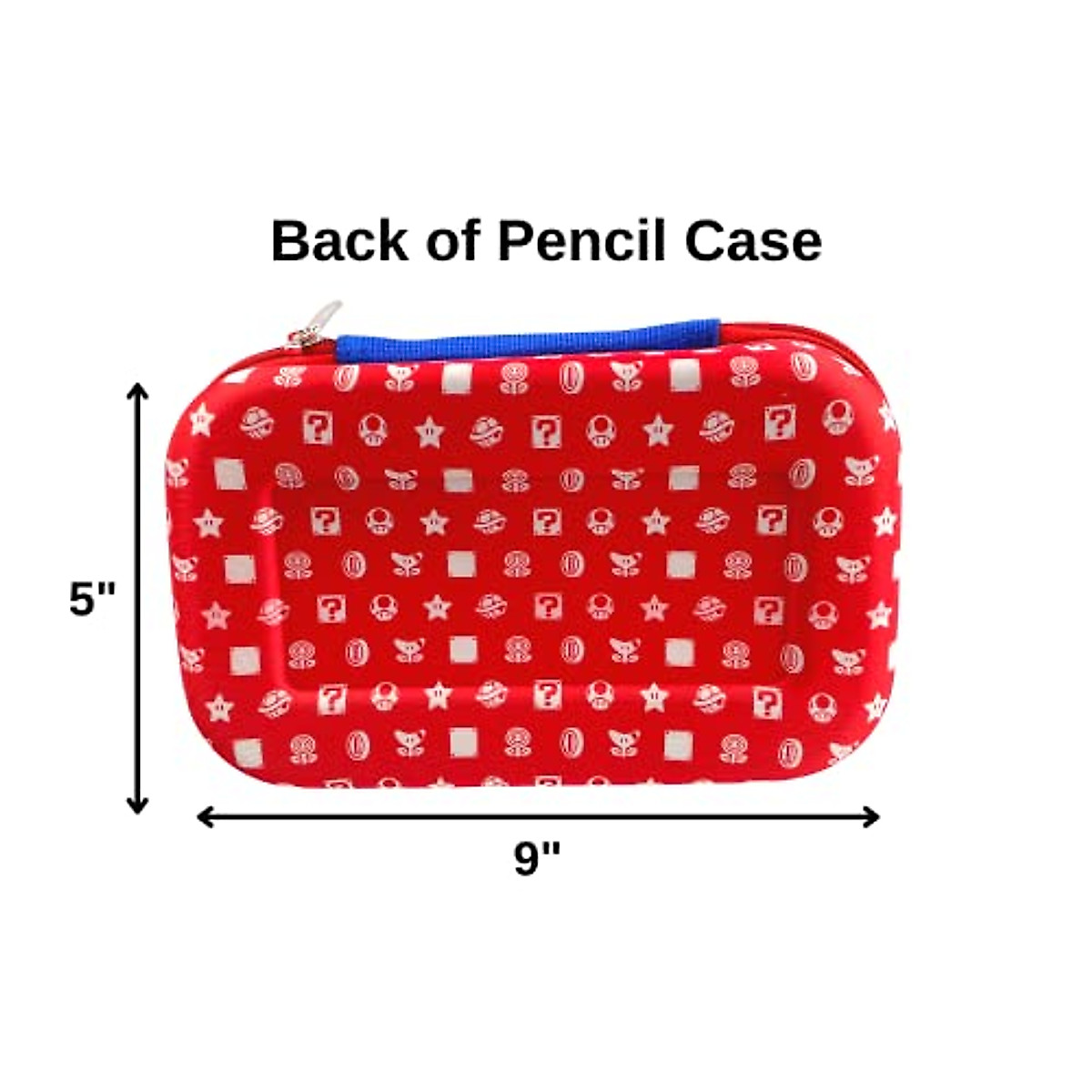 Innovative Designs Super Mario Pencil Case Set with Stickers and Gel Pens for Kids, Molded with Zip Closure, Red