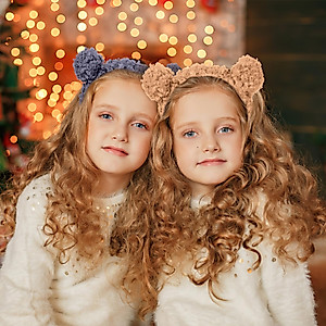 STOBOK Cute Headbands, 6pcs Bear Ears Headbands Makeup Headbands Costume Cute Fluffy Hair Hoops Hair Accessories Party Favor Headwear for Cosplay Supplies Bear Ears Hair Hoops