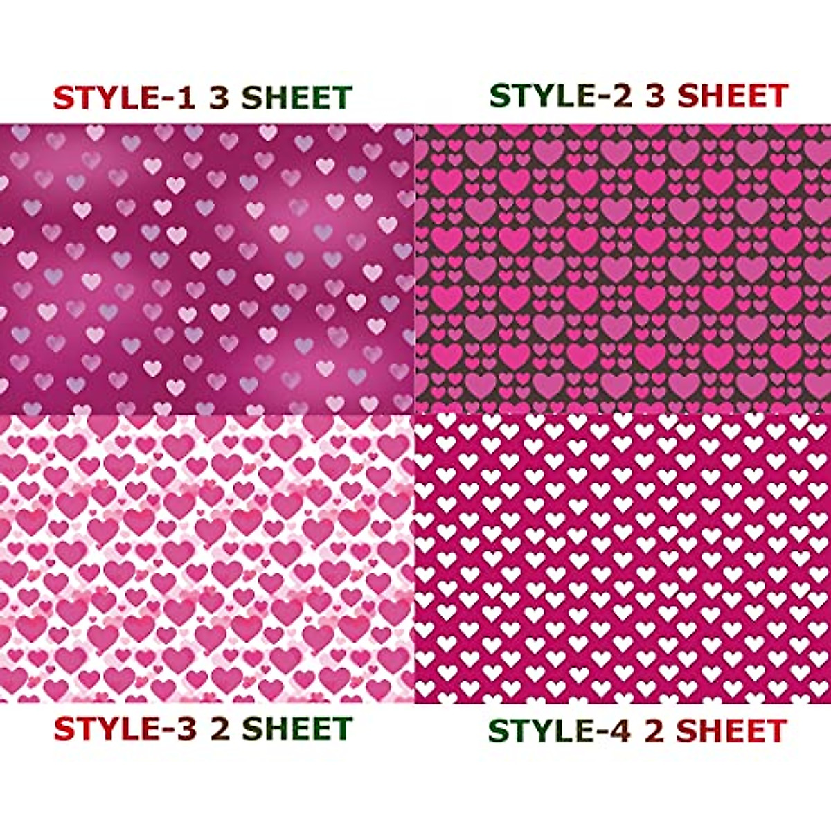 U'COVER Gift Wrapping Paper for Girls Women Men Love Heart Birthday Wrapping Paper for Valentines Day Mothers Day Anniversary Wrap Paper 10 Folded Sheet