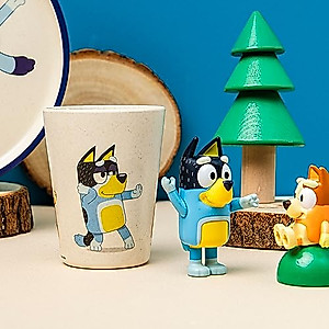 Zak Designs Bluey Kids Dinnerware Set 3 Pieces, Durable and Sustainable Melamine Bamboo Plate, Bowl, and Tumbler are Perfect For Dinner Time With Family (Bluey, Bingo, Bandit, Chilli)