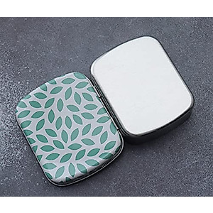Ruwado 4 Pcs Small Storage Box Metal 6 x 5 x 1.5 cm Rectangle Empty Hinged Tins with Lid Organizers Containers for Earring Crafting Jewely Pills Home Hooks Small Items (Leaves)