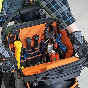 Ironworker and Welder Backpack, Fire Resistant Exterior, 27 Pockets, Hold Welding Helmet, Hard Hat, 36-Inch Connecting Bar