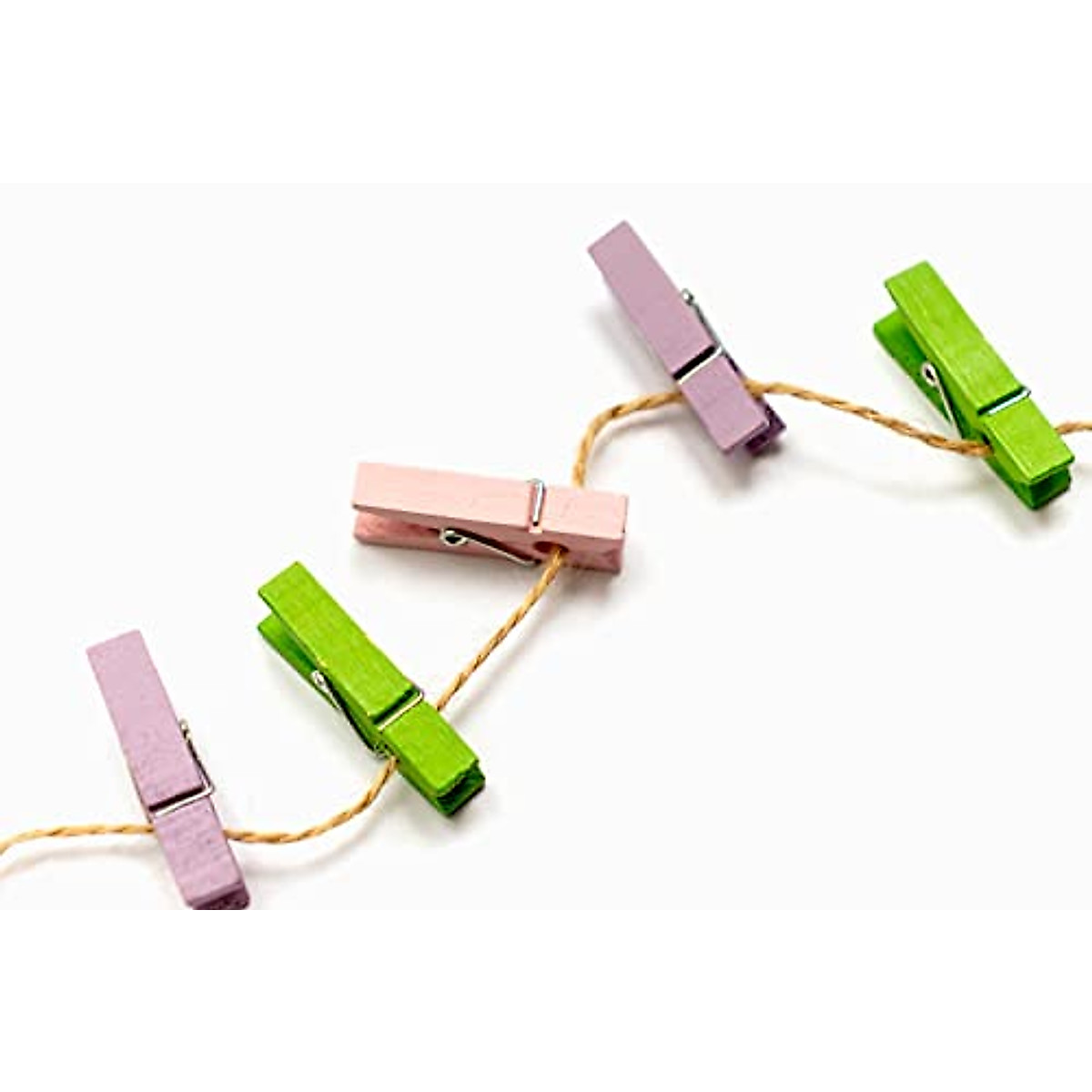 DecorRack Wooden Clothespins, Natural Wood Clothes Pegs, Arts and Craft Pins, Snack Clips, Indoor/Outdoor (Set of 96)