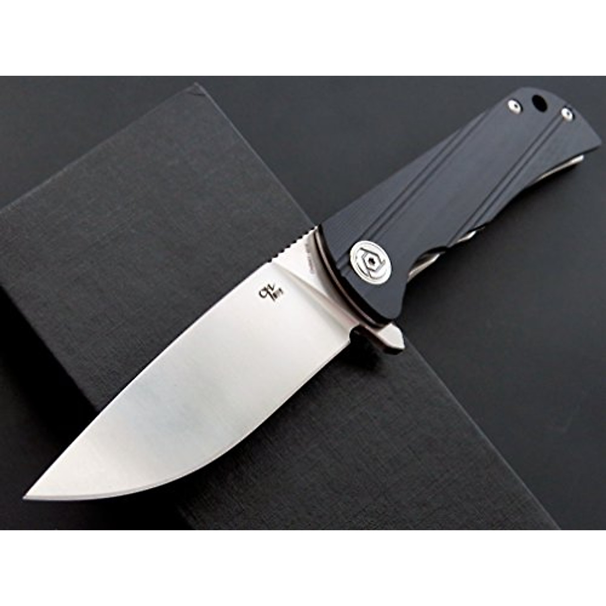 Eafengrow CH3001-G10 Folding Knives D2 Steel Blade G10 Material Handle Camping Knife Flipper Blade Knife Hunting Survival Hand EDC Tools (Black)
