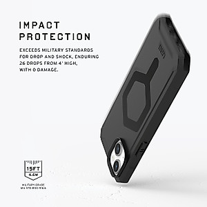 URBAN ARMOR GEAR UAG Case Compatible with iPhone 15 Case 6.1" Essential Armor Black Built-in Magnet Compatible with MagSafe Charging Rugged Military Grade Dropproof Protective Cover