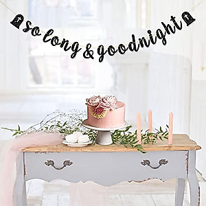 RoadSea So Long & Goodnight Banner - Happy 30th Birthday Party Garland Supplies - Cheers to 30 Years - Funeral for My Youth 30th Birthday Party Decorations - Black Glitter