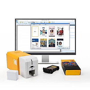 KODAK ID200S Photo ID Card Printer, Easy to Use, Convenient Design, Single Sided Color Printing, 300x1200dpi Edge-to-Edge Printing, Automatic Card Feeder