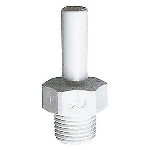 John Guest - 3400754 Stem Adapters, 1/4" OD Tube x 1/4" NPT(M), PP, 10/Pk