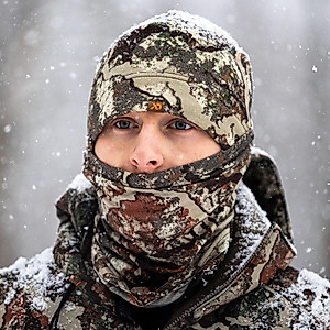 First Lite Midweight Merino Wool Neck Gaiter - Warm Camo Hunting Face Mask - First Lite Typha - One Size