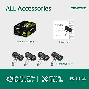 CDWTPS TPMS Sensor for Toyota,4pcs 315MHz Tire Pressure Monitor System 4-Pack for 08-17 Toyota Sequoia Tundra,07-20 Toyota Sienna Replace# 426070C070 4260708010 426070C050 426070C080