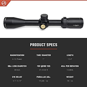 Athlon Optics Neos 4-12x40 Riflescopes (BDC 22 RIMFIRE)