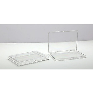 Clear Hinged Plastic Box 6" L x 4" W x 1/2" H - 4 Pieces Per Pack