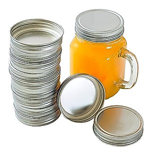 Kate Aspen Mason Jar Lids, Solid Canning Lids (Set of 12), Party Favors, Fits 8 oz, 12 oz and 16 oz Mason Jars