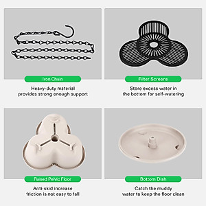 VIVOSUN 2-Pack 5 Tier Vertical Gardening Stackable Planter for Strawberries, Flowers, Herbs, Vegetables Ivory