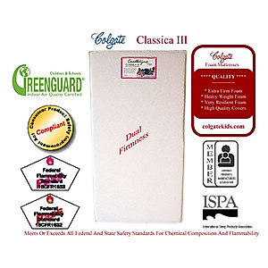 Colgate Mattress Classica III Crib Mattress - Lightweight Dual-Firmness Infant and Toddler Mattress with Thick, Foam and Triple-Layered Tear-Resistant Cover